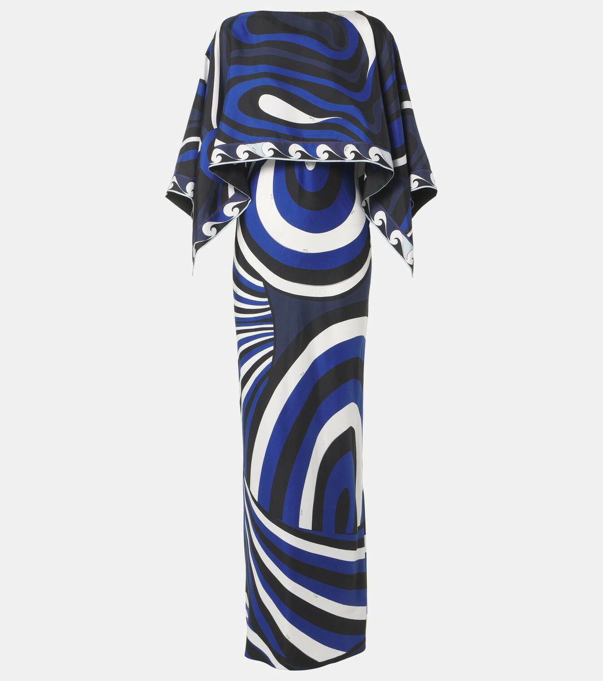 Pucci Iride silk twill slip dress and cape Emilio Pucci