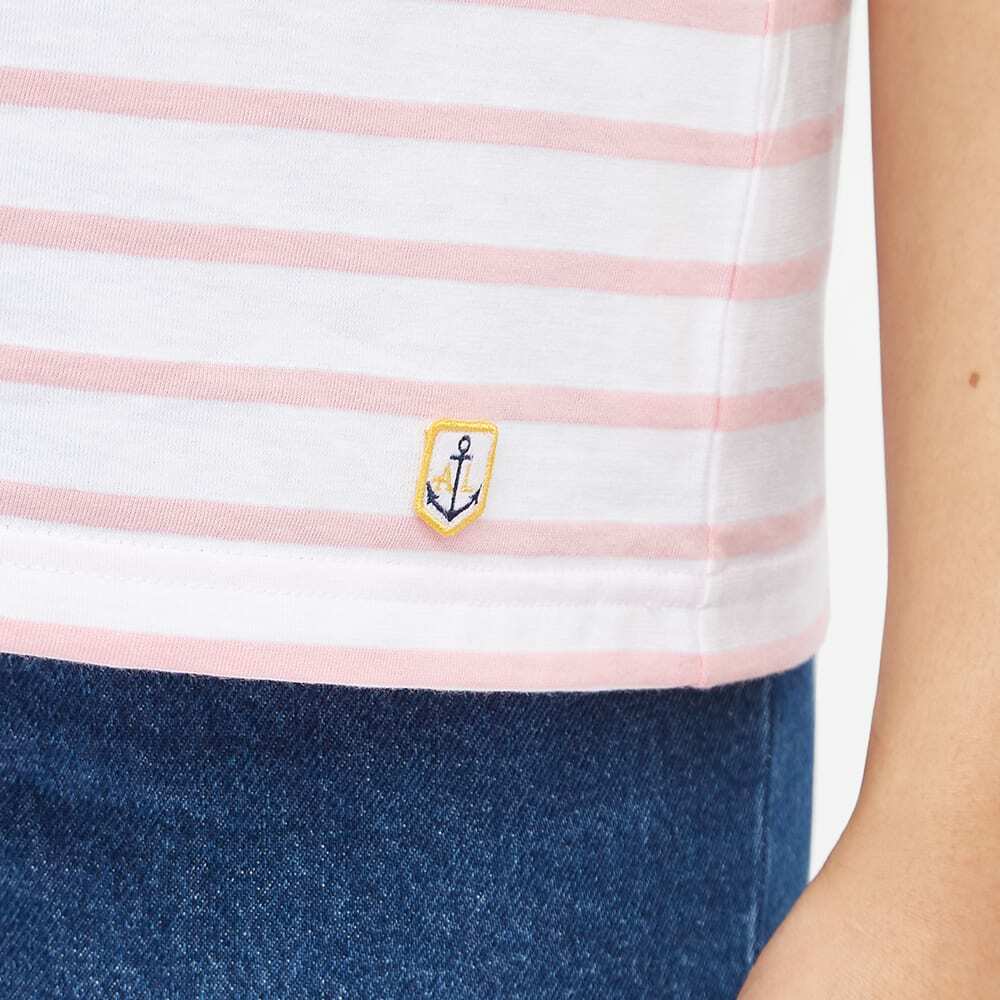 Armor-Lux Women's Mariniere T-Shirt in Blanc/Dusty Pink Armor Lux