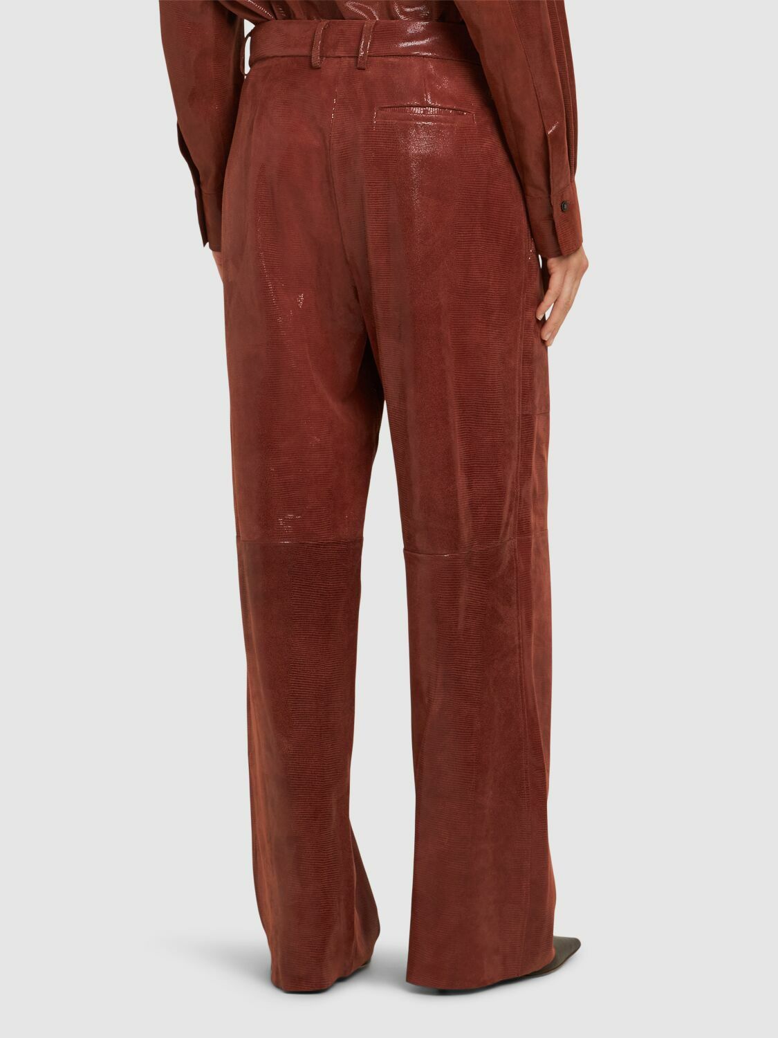 FORTE_FORTE Lizard Print Leather Cargo Pants Forte Forte