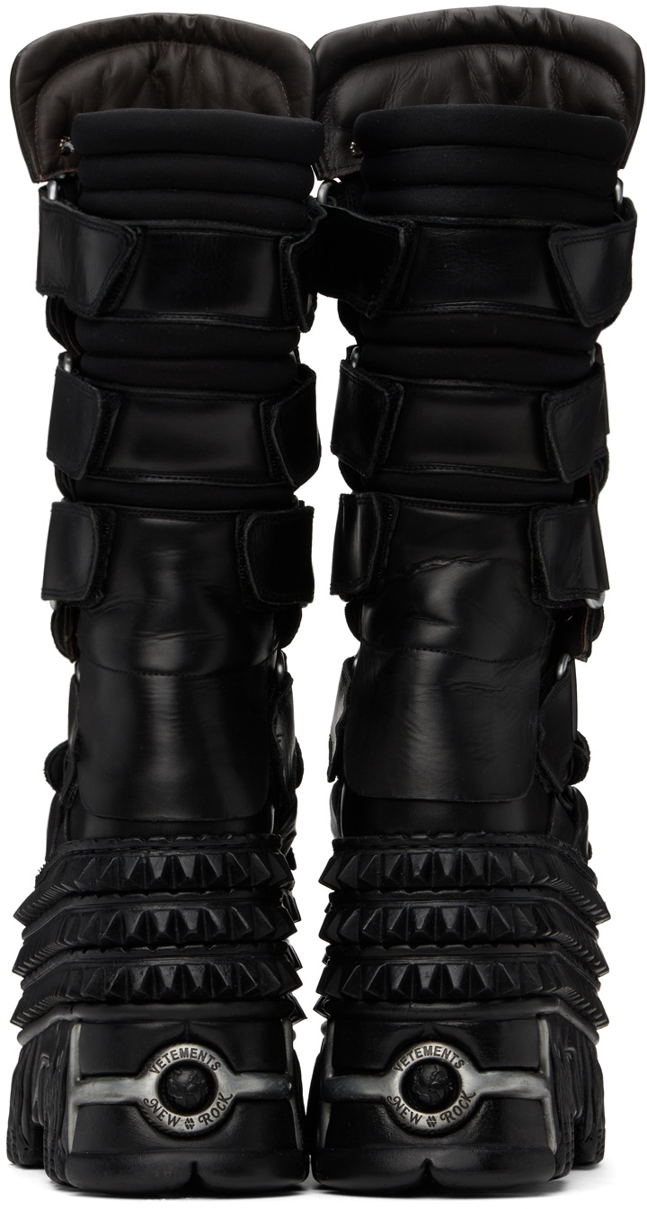 VETEMENTS Black New Rock Edition Tower Boots Vetements