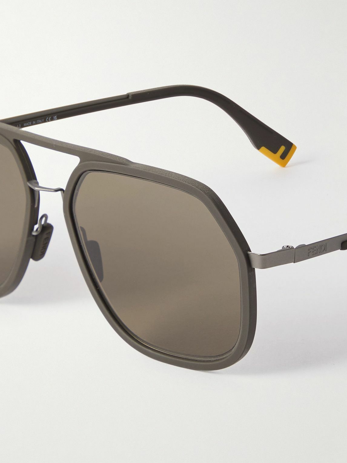 Fendi - Aviator-Style Resin and Gold-Tone Sunglasses Fendi