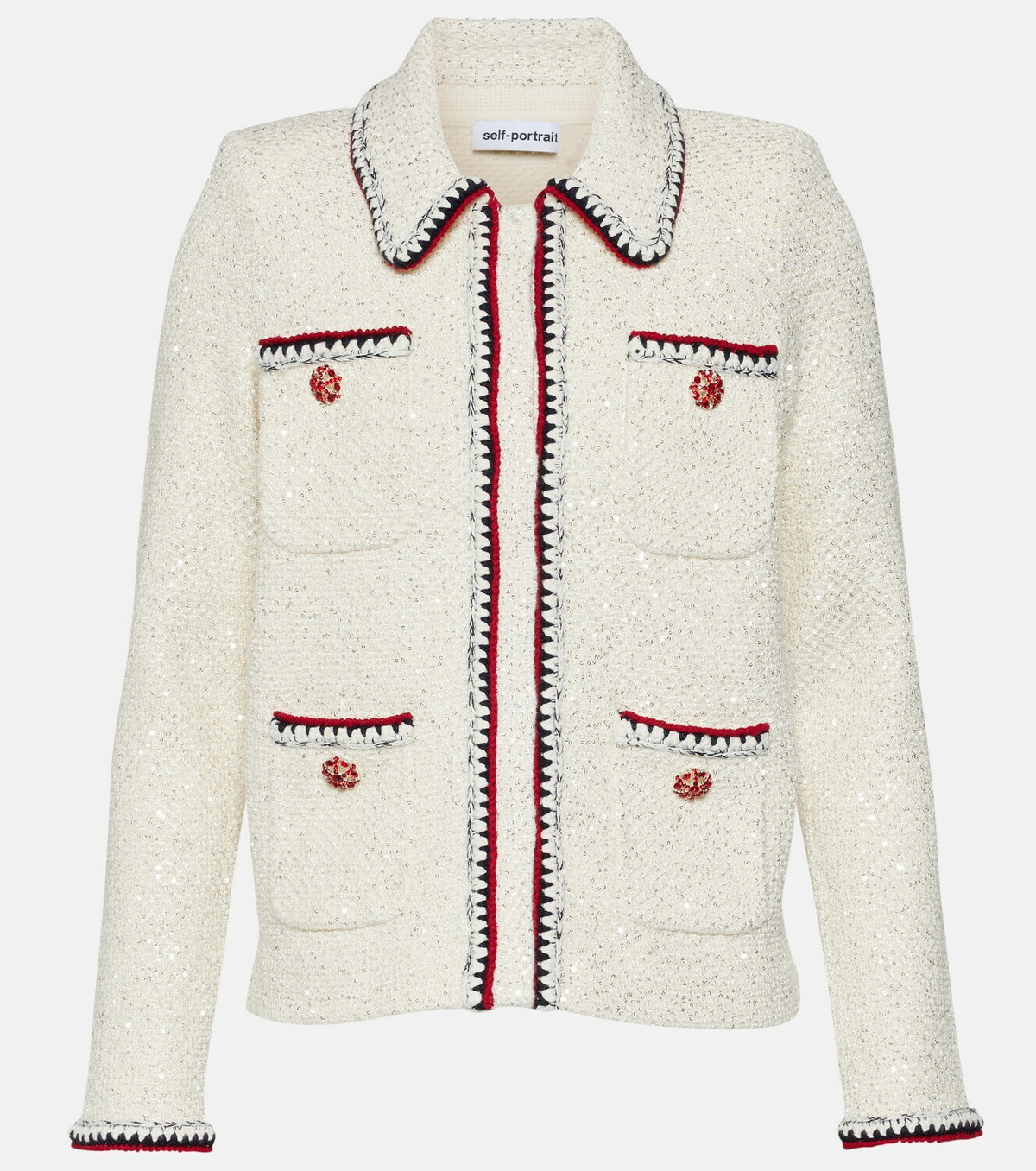 Self-Portrait Sequined cropped cardigan Self-Portrait