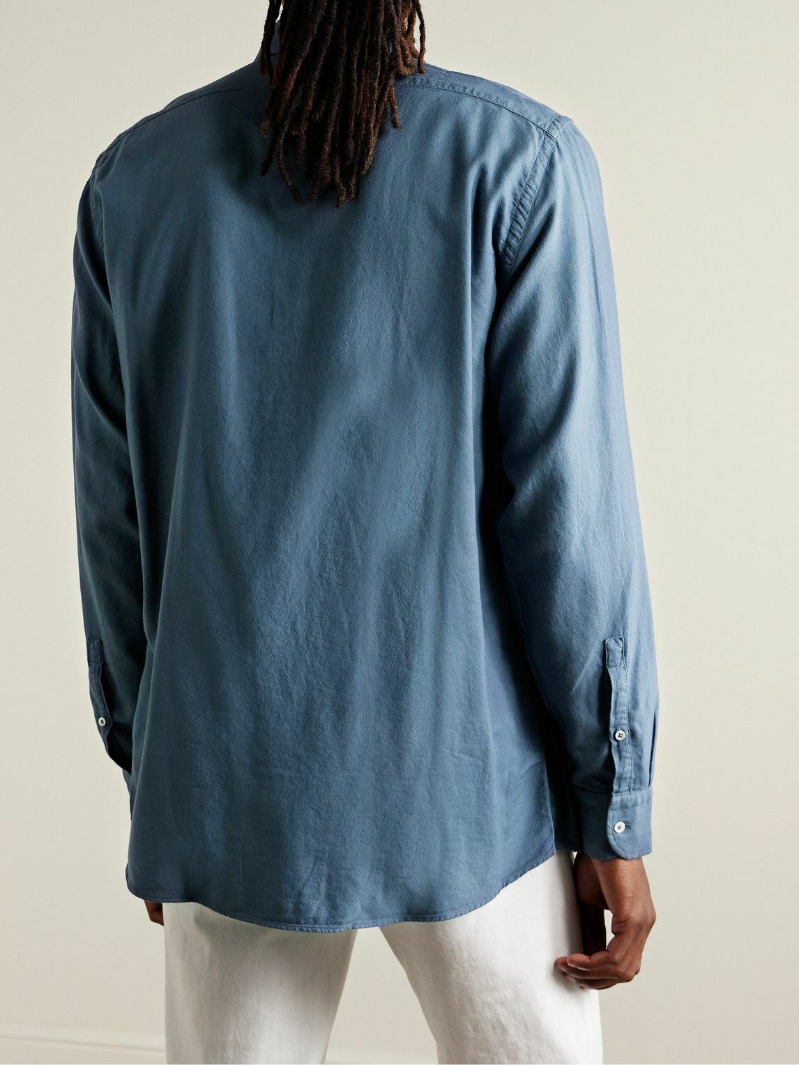 Massimo Alba - Boston Button-Down Collar Twill Shirt - Blue Massimo Alba