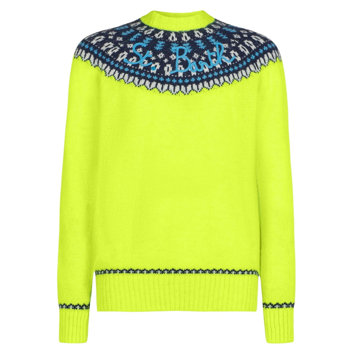 MC2 Saint Barth Man Brushed Sweater With Icelandic Jacquard MC2 Saint Barth