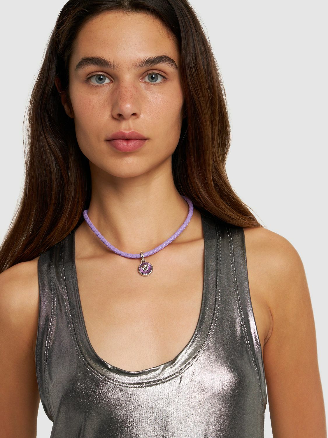 VERSACE - Medusa Biggie Leather Collar Necklace Versace