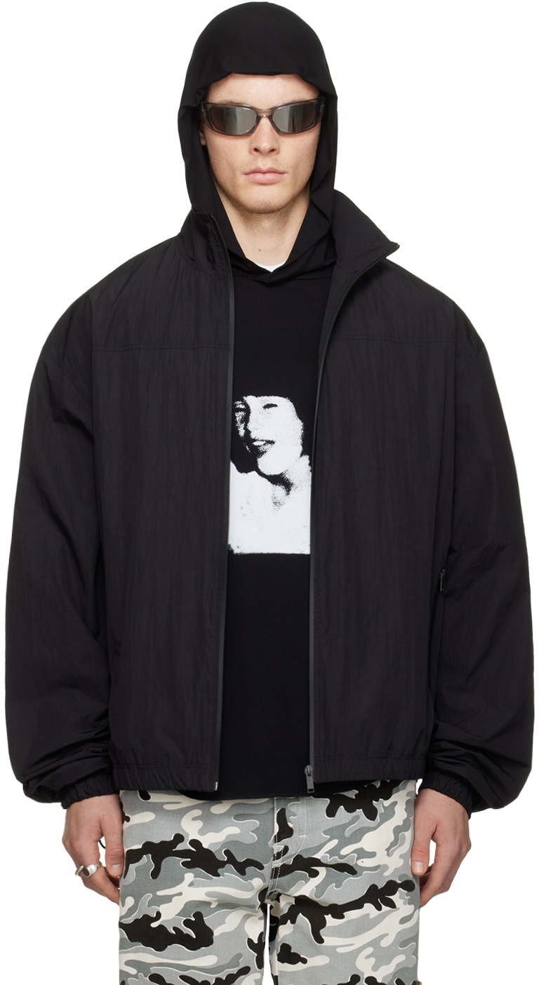 Still Kelly Black Nylon Track Jacket Still Kelly