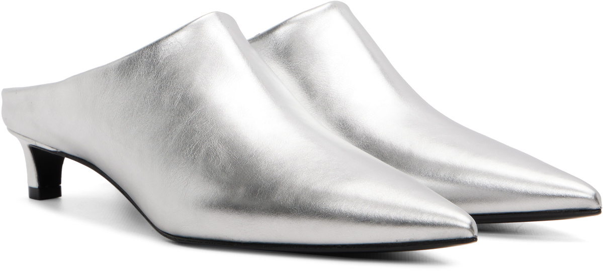 Jil Sander Silver Mule Heels Jil Sander