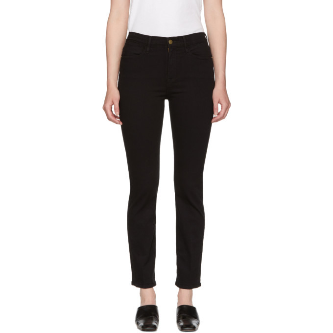 Frame Black Le High Straight Jeans Frame Denim