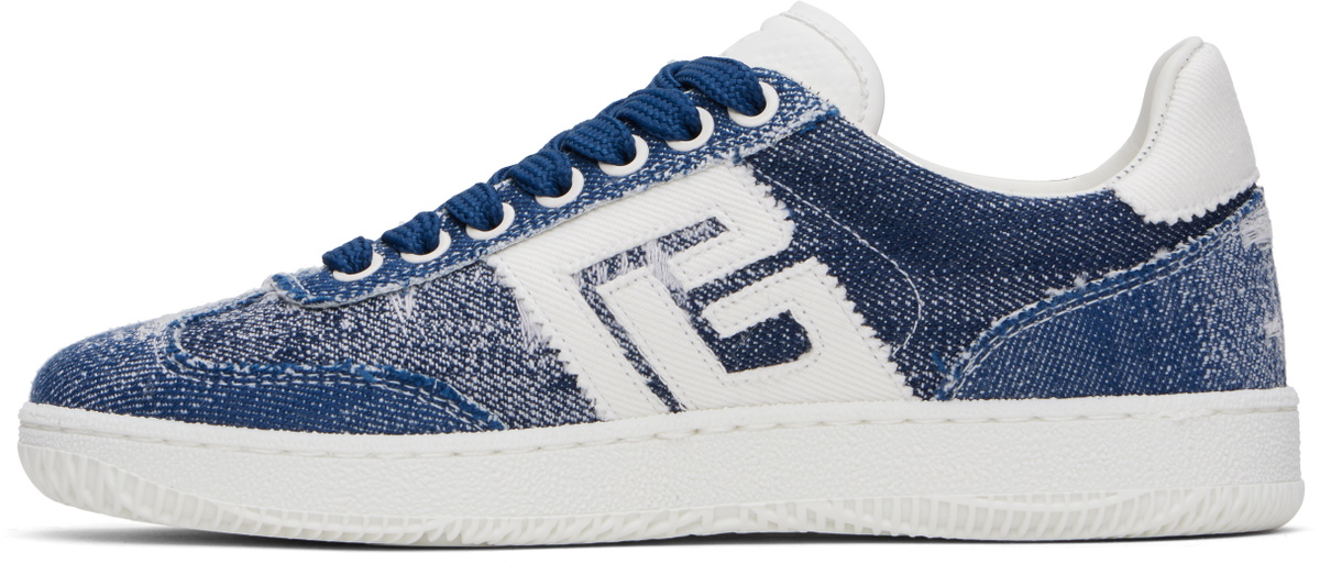 Balmain Blue Denim 'Balmain' Swan Sneakers Balmain