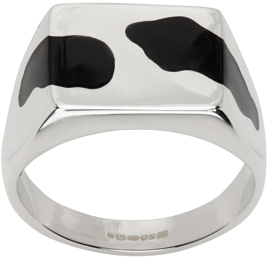 Ellie Mercer Silver & Black Two Piece Ring
