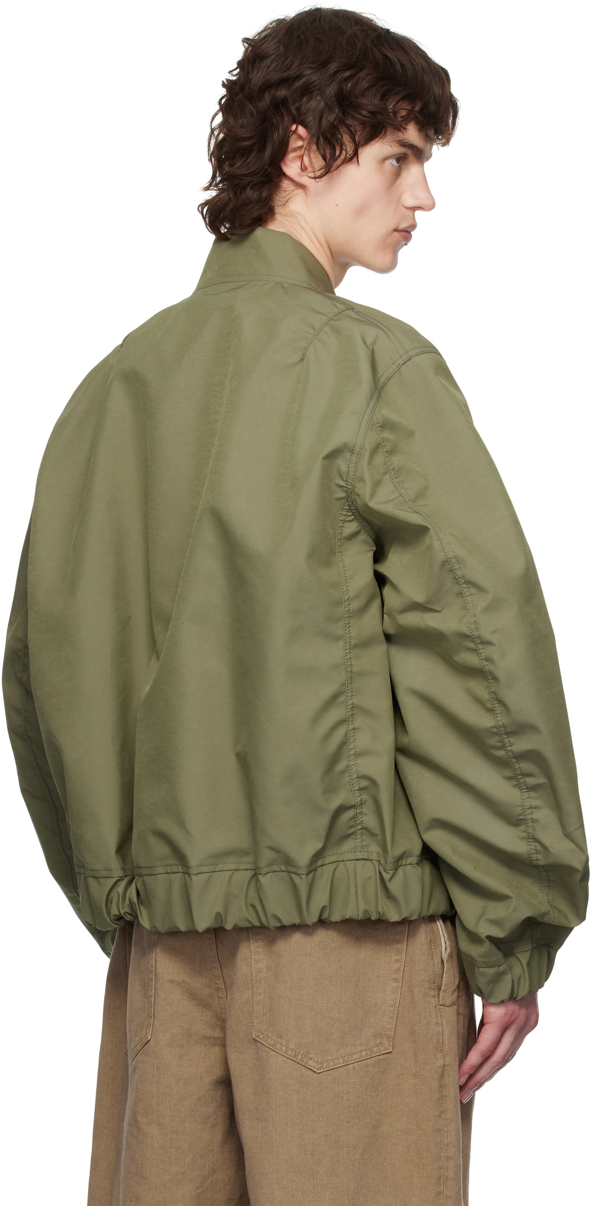 sacai Khaki 3 Layer Bonding Bomber Jacket Sacai