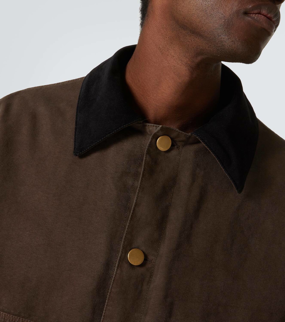 Prada Shearling-trimmed cotton canvas jacket Prada