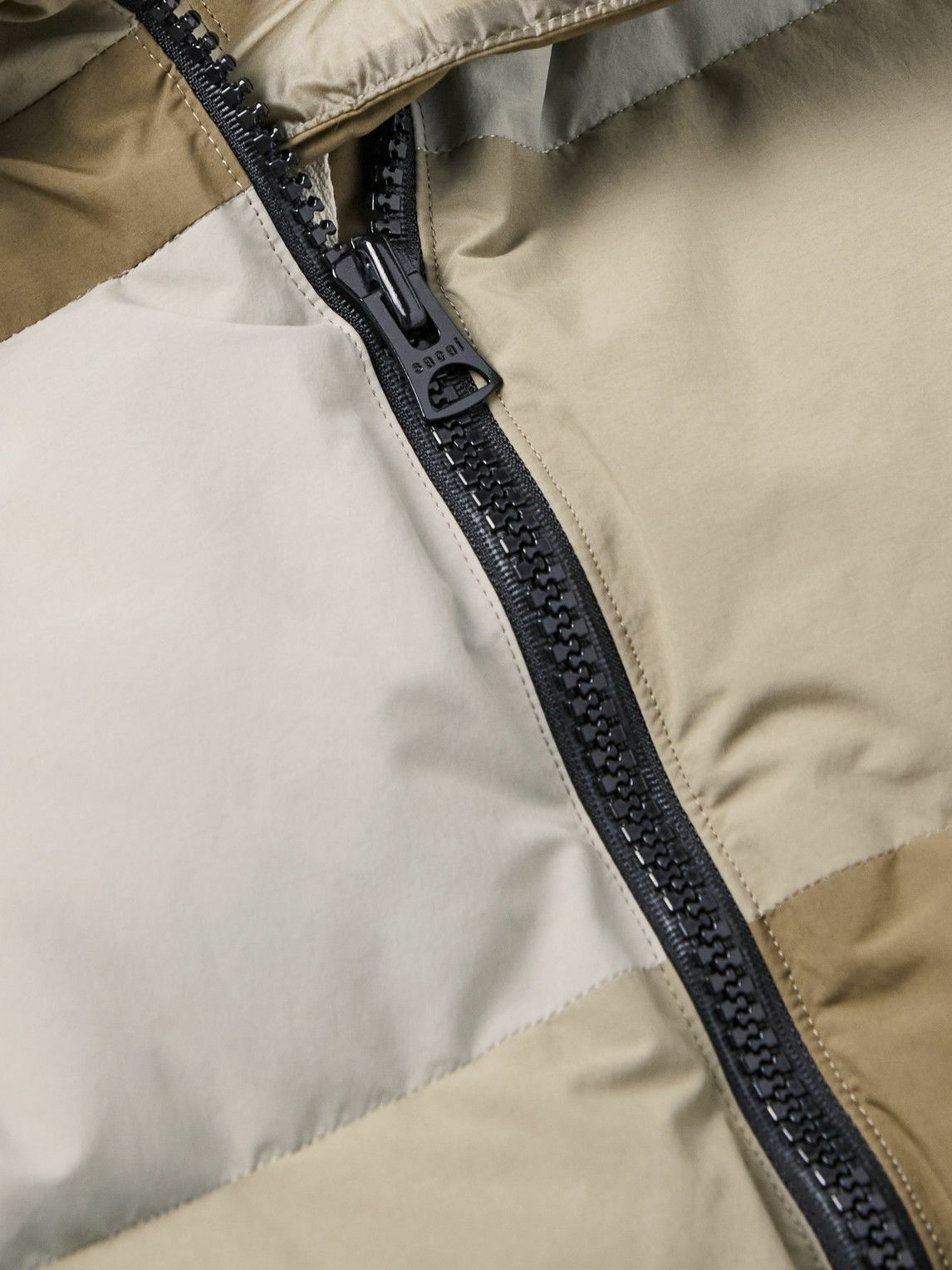 Sacai - Padded Patchwork Shell Hooded Jacket - Neutrals Sacai