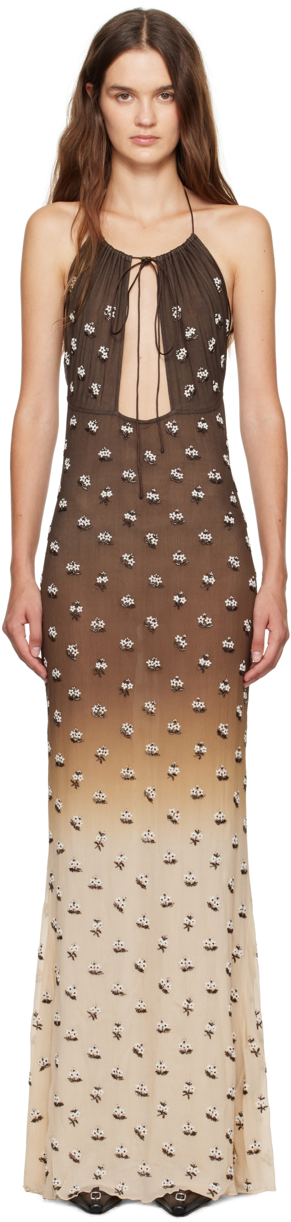 KNWLS Brown Adele Maxi Dress KNWLS