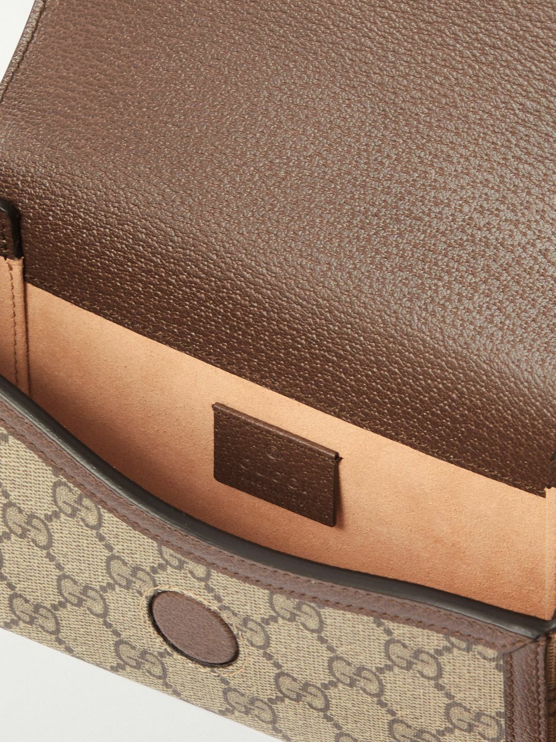 GUCCI - Mini Leather-Trimmed Printed Monogrammed Coated-Canvas ...