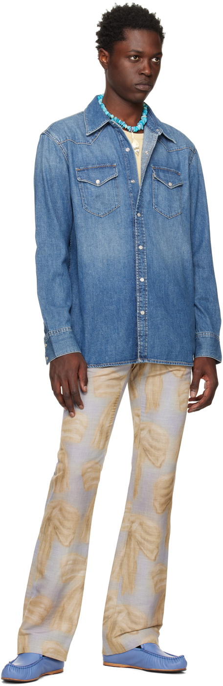 Acne Studios Blue Press-Stud Denim Shirt Acne Studios