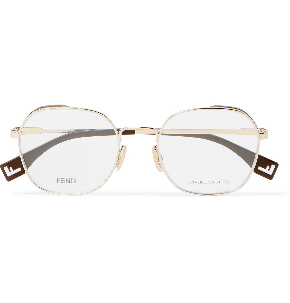 Fendi - Round-Frame Gold-Tone and Acetate Optical Glasses - Gold Fendi