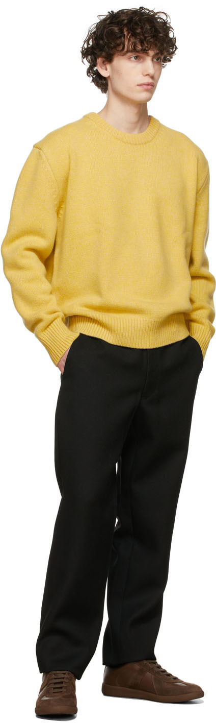System Yellow Wool Knit Crewneck System