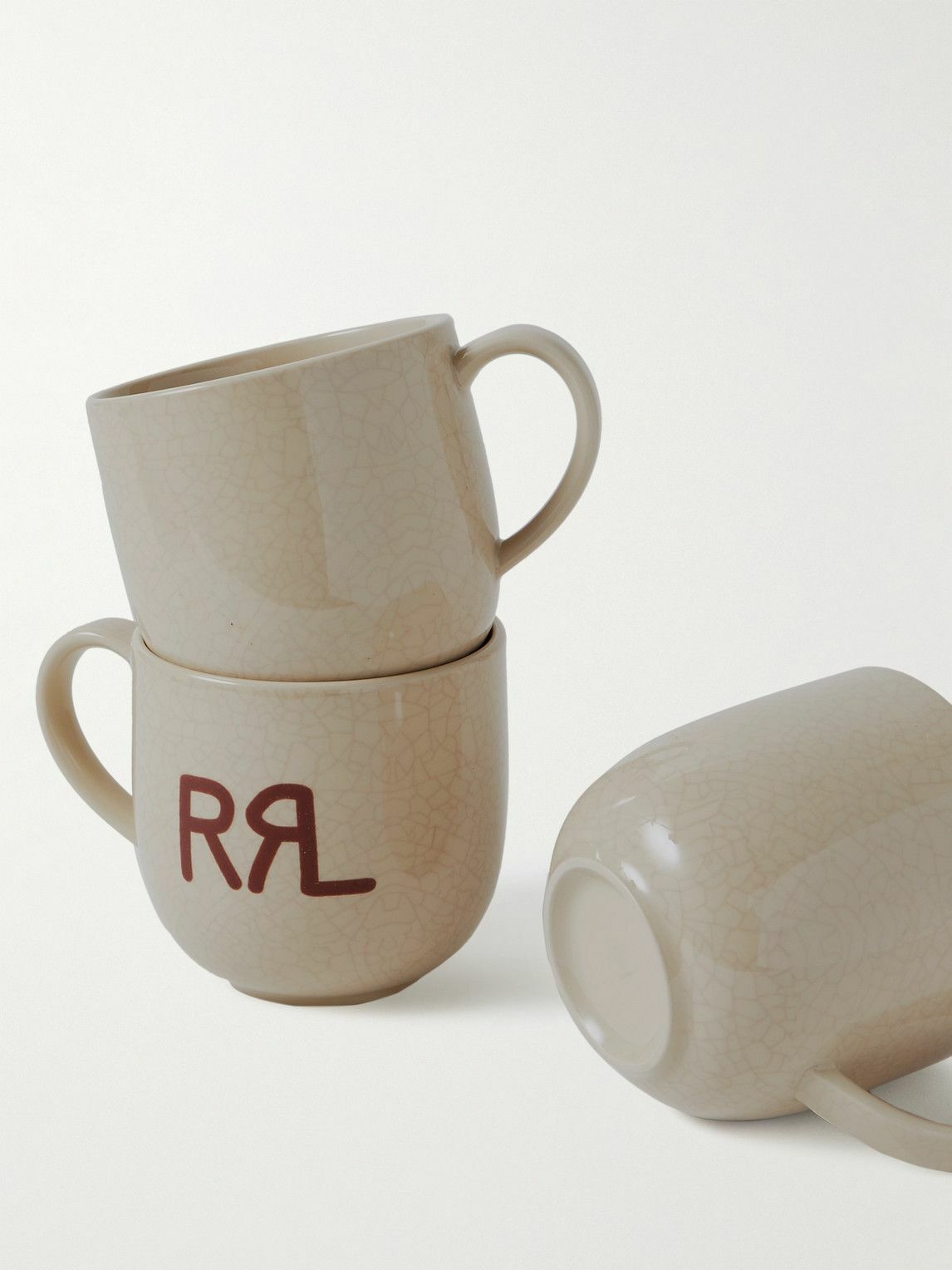 RRL - Set of Four Logo-Print Stoneware Mugs RRL