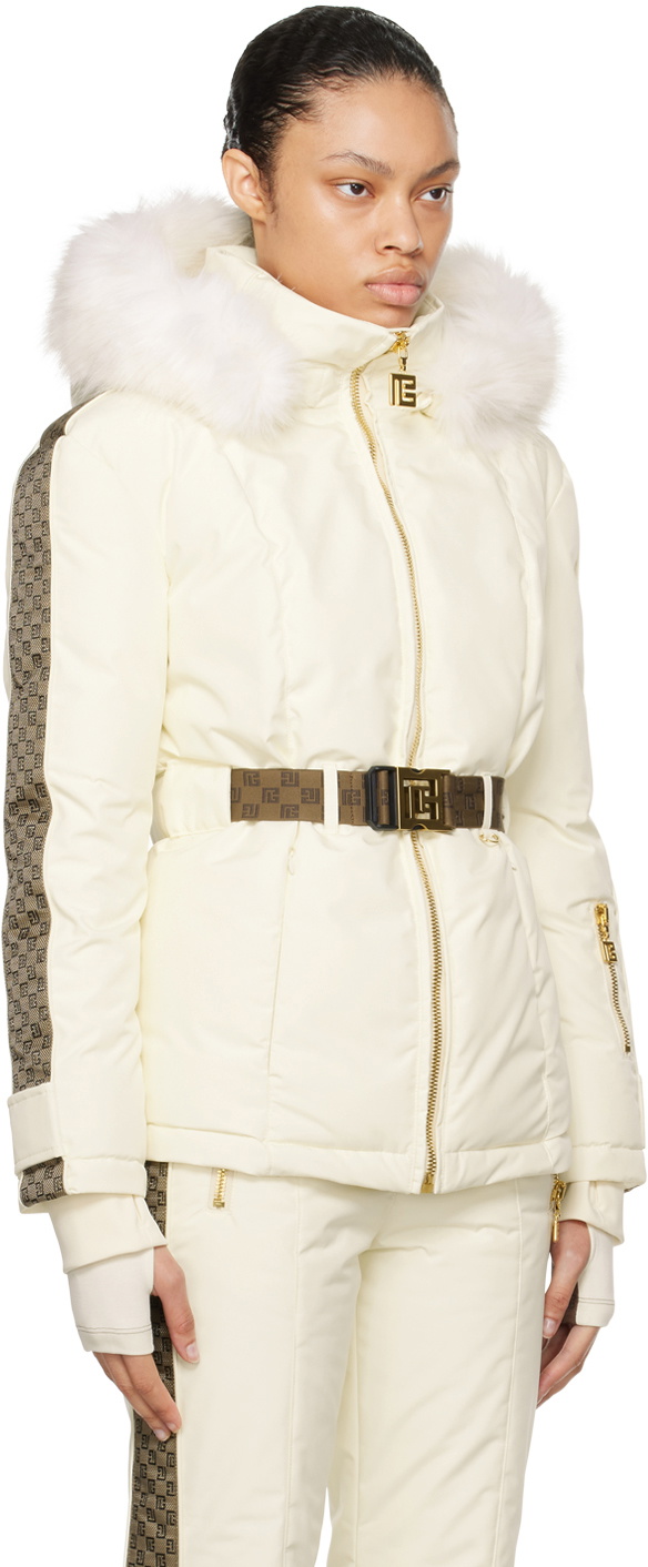 Balmain White Belted Puffer Jacket Balmain