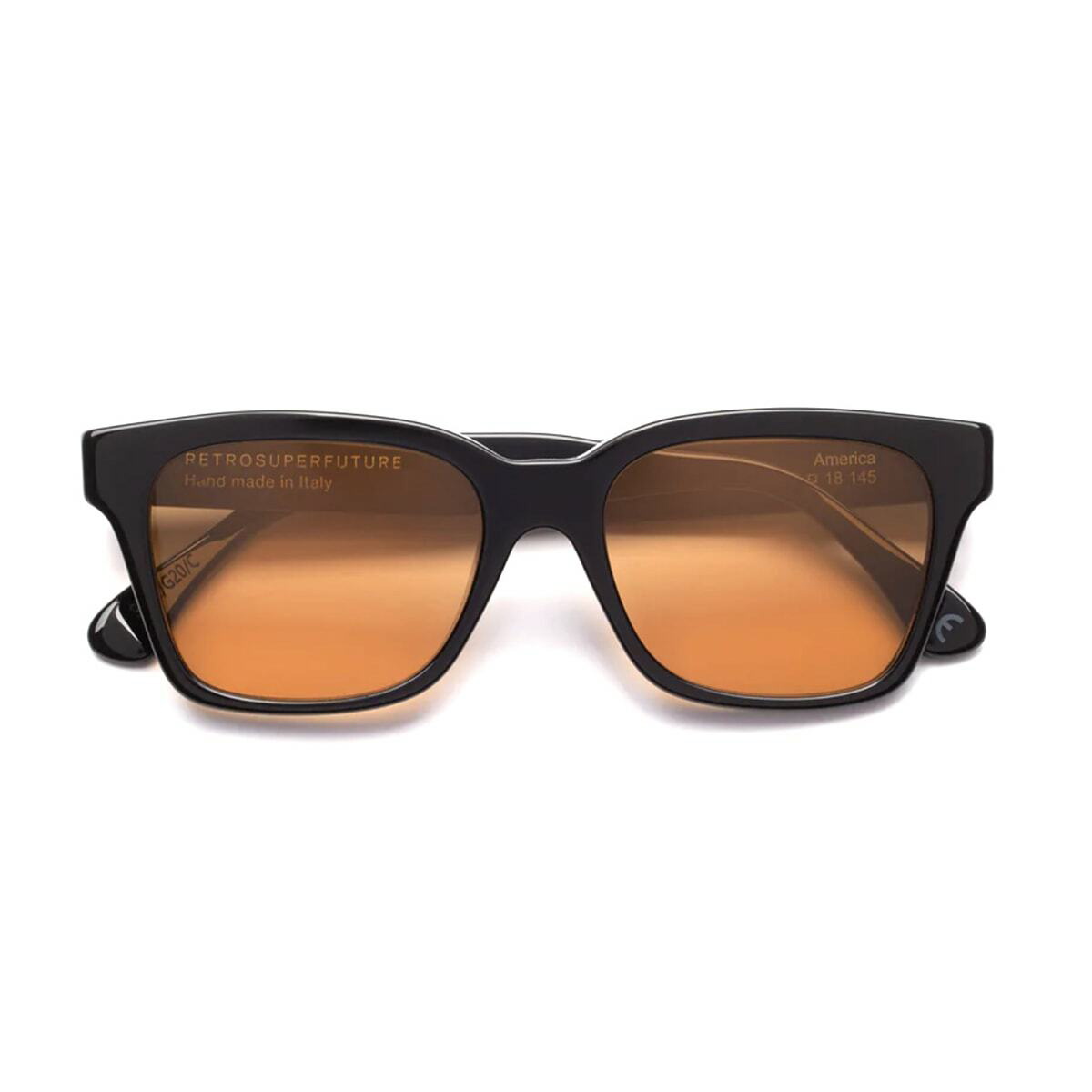 RETROSUPERFUTURE America Refined Black Sunglasses RETROSUPERFUTURE