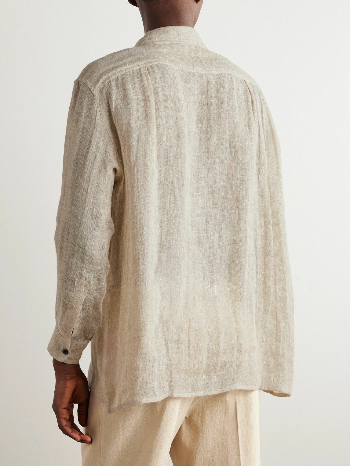 Monitaly - 50's Milano Linen-Gauze Shirt - White Monitaly