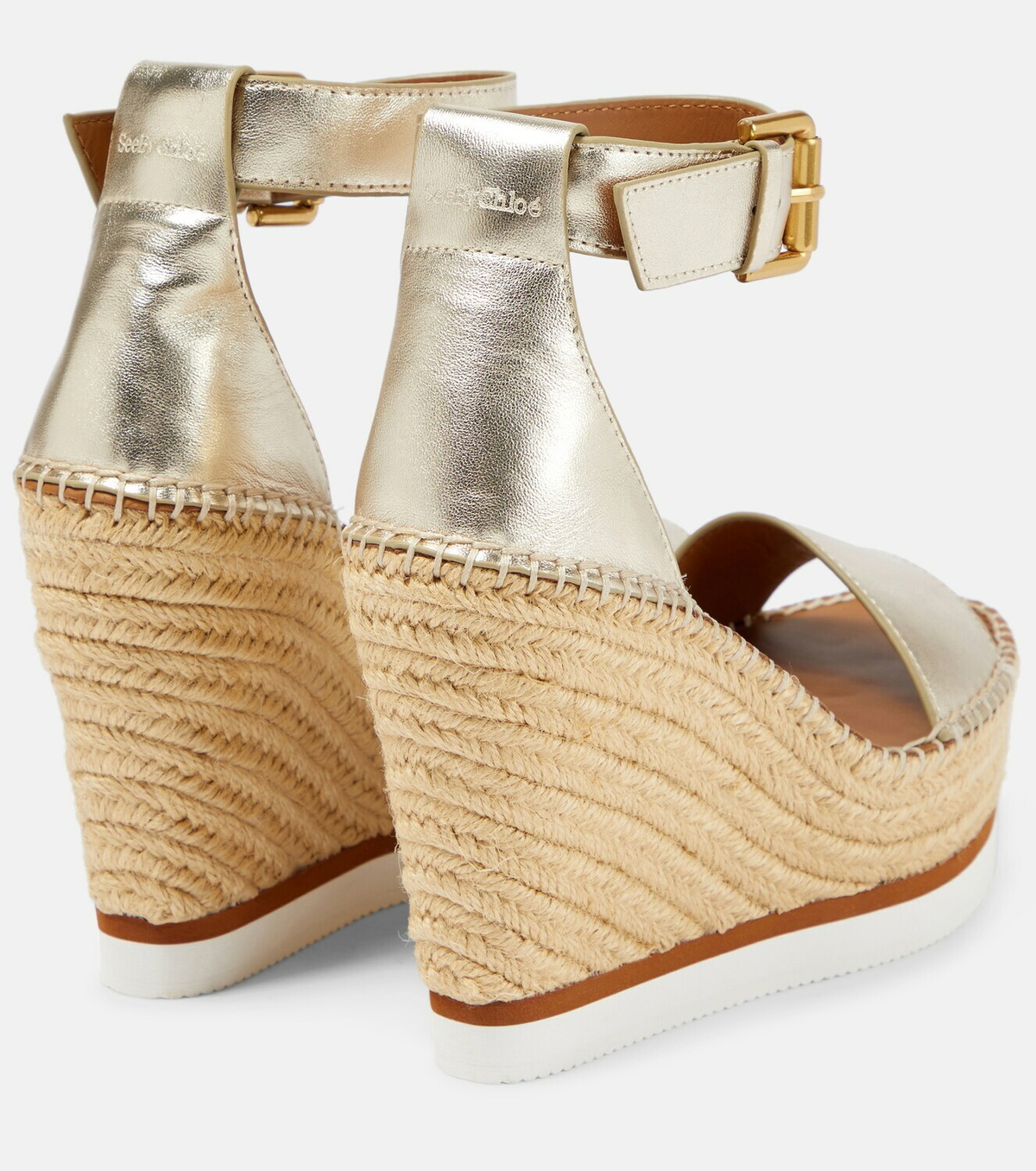 See By Chloe - Glyn leather wedge espadrille sandals See by Chloe