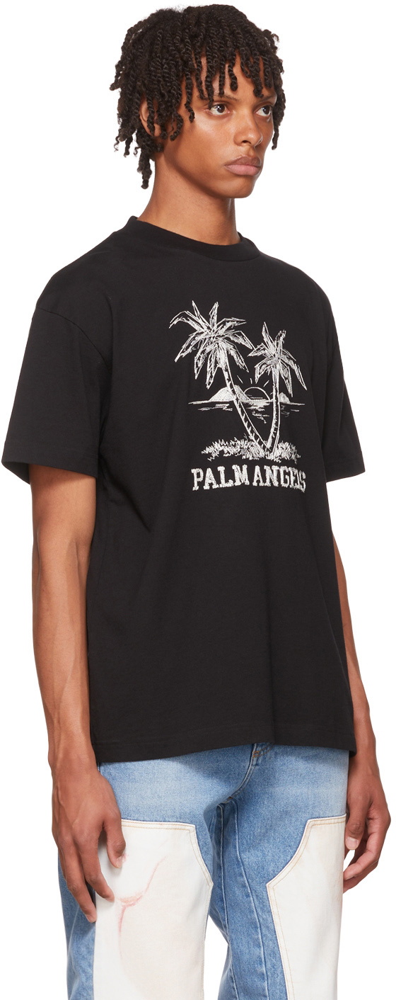 Palm Angels Black Cotton T-Shirt Palm Angels