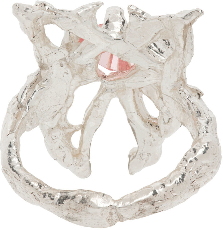 Harlot Hands SSENSE Exclusive Pink Butterfly Ring Harlot Hands