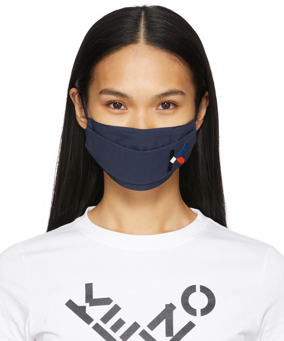 Kenzo Three-Pack Multicolor Embroidered Logo Face Masks Kenzo