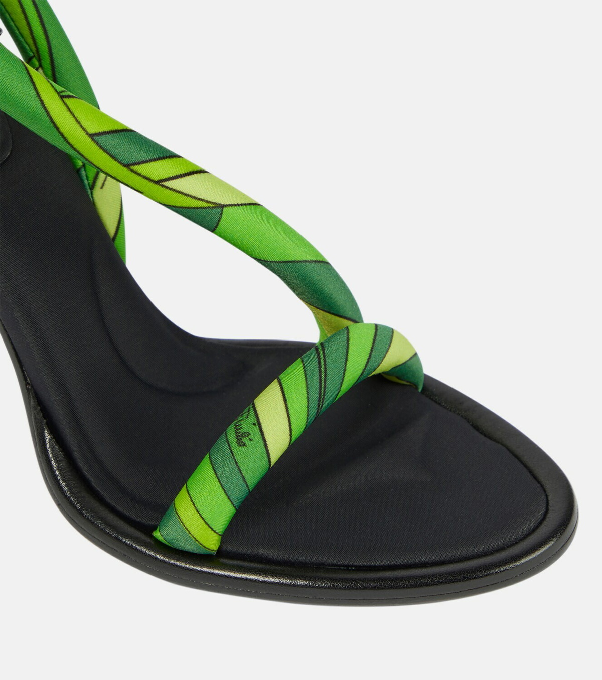 Pucci Leather-trimmed silk sandals Emilio Pucci