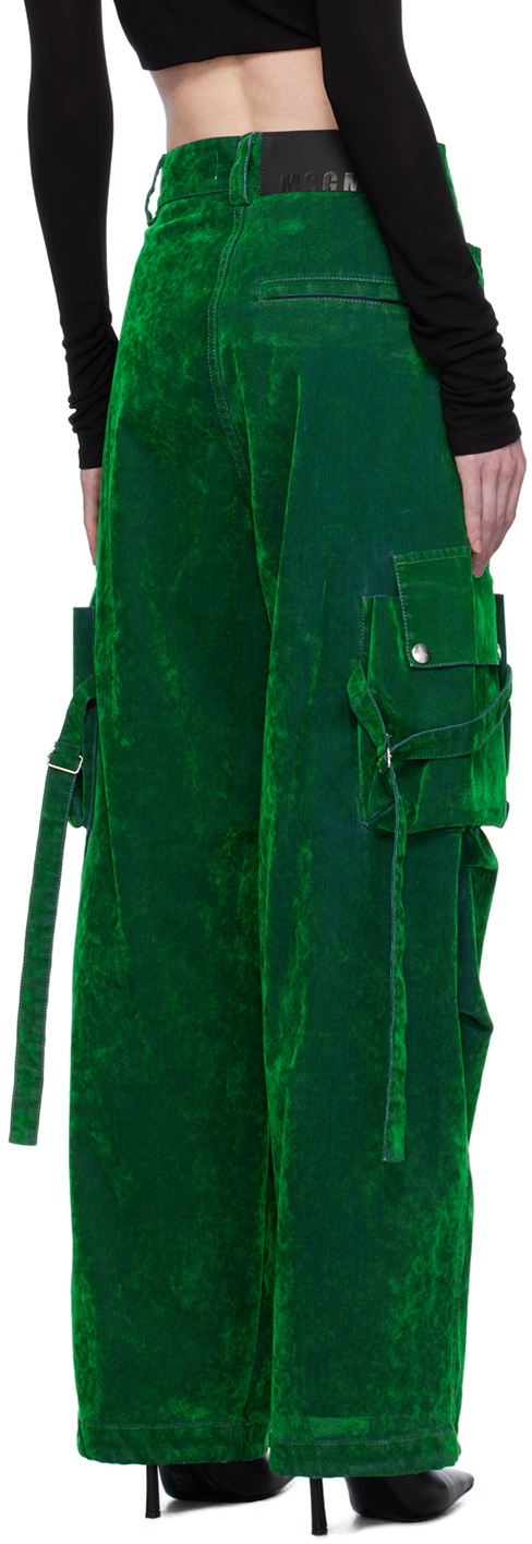 MSGM Green Flocked Jeans MSGM
