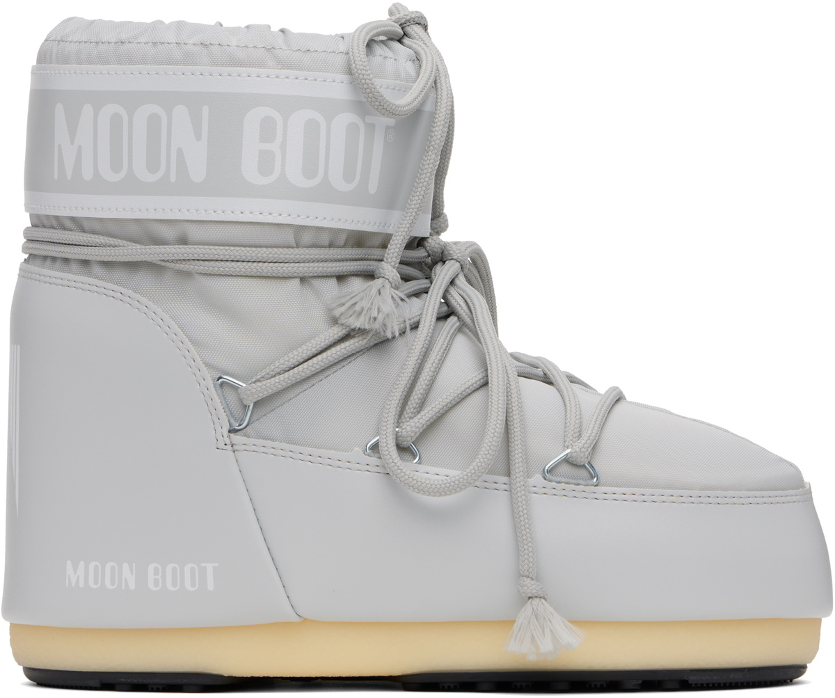Moon Boot Gray Icon Low Nylon Boots Moon Boot