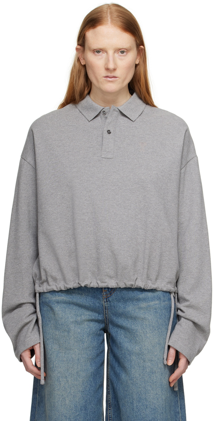 AMI Paris Gray Ami de Cœur Polo AMI