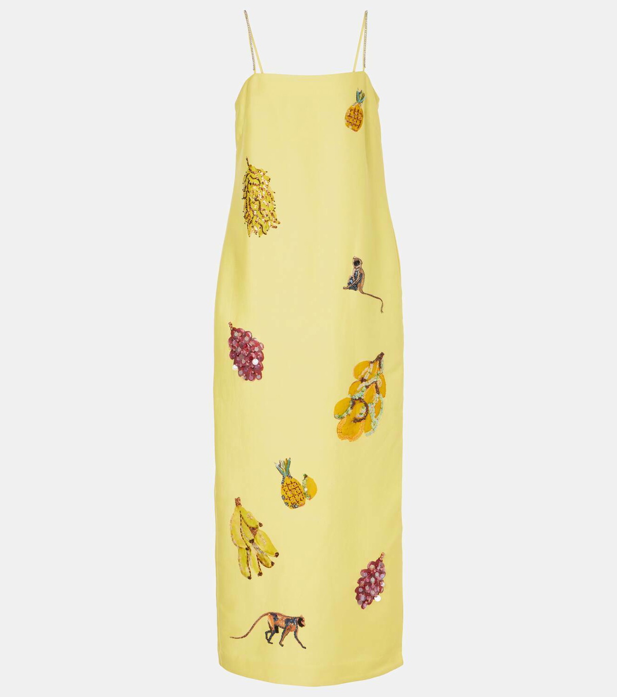 Alémais Diamond Dancer linen-blend midi dress ALÉMAIS