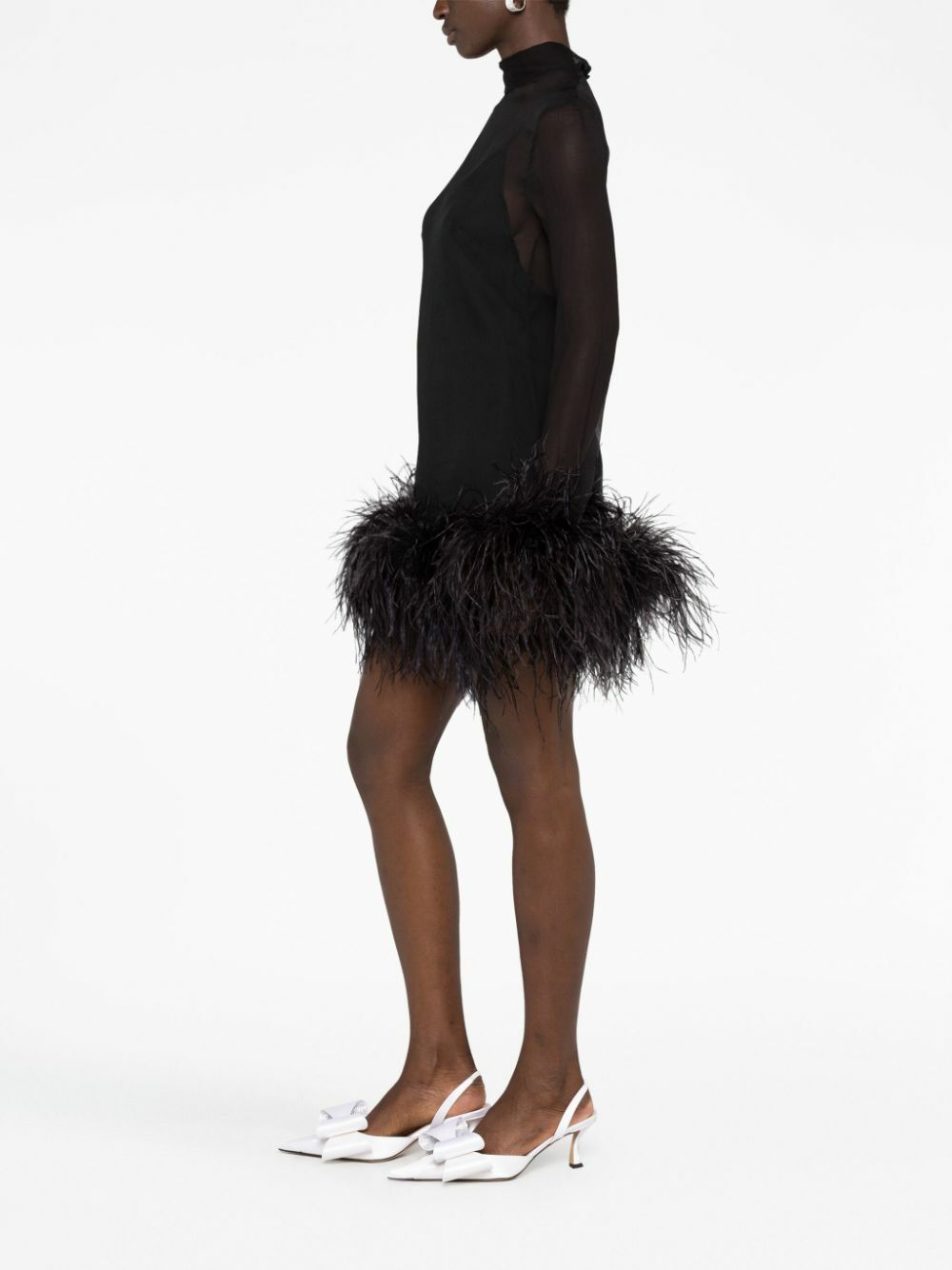 TALLER MARMO - Mini Abito Gina Spirito In Seta Bordato Di Piume Taller Marmo