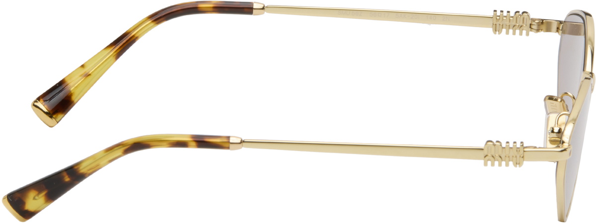 Miu Miu Eyewear Gold 'Miu Miu' Logo Sunglasses Miu Miu