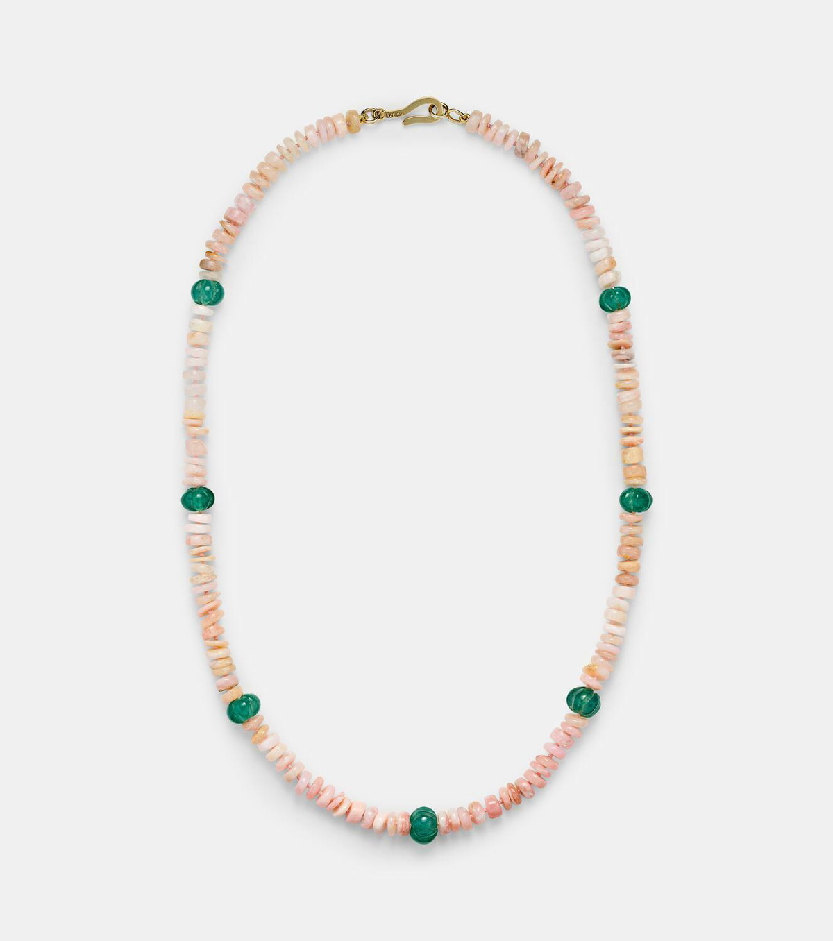 Ileana Makri 9kt gold beaded necklace with opals and jade Ileana Makri