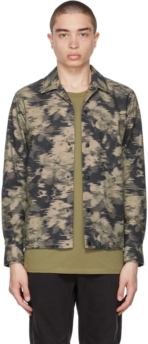 rag & bone Khaki & Taupe Camo Finlay Shirt Jacket Rag and Bone