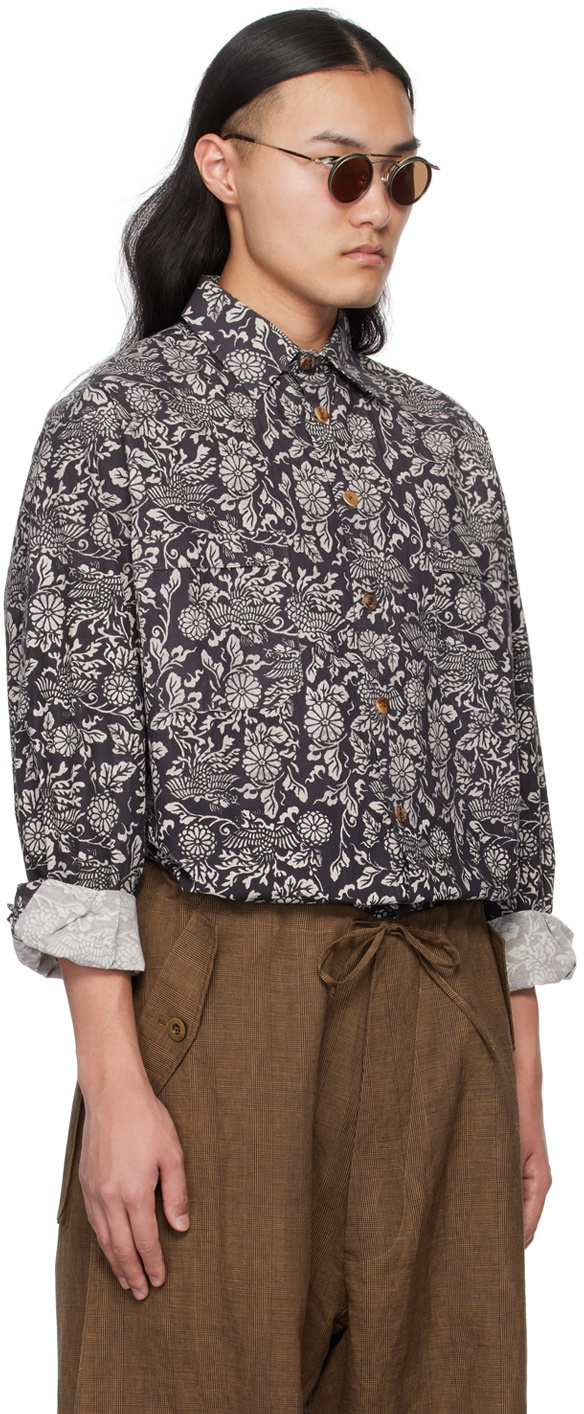 Aviva Jifei Xue Gray Double Pocket Shirt