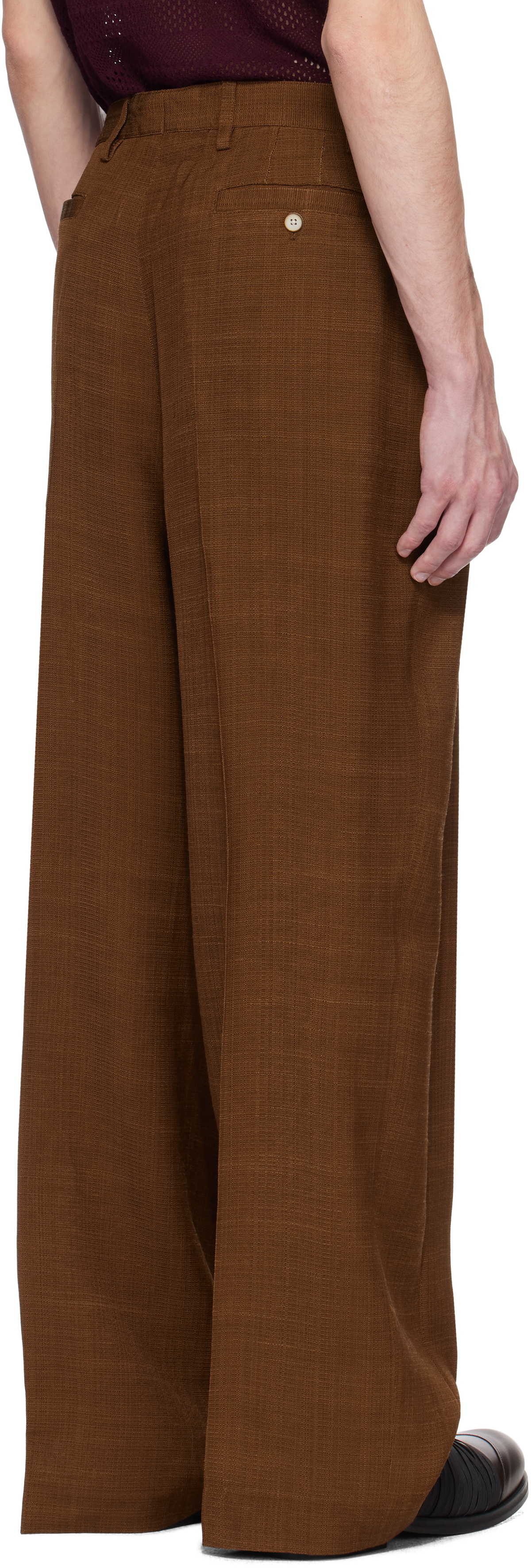 CMMN SWDN Brown Mari Deep Pleat Trousers CMMN SWDN
