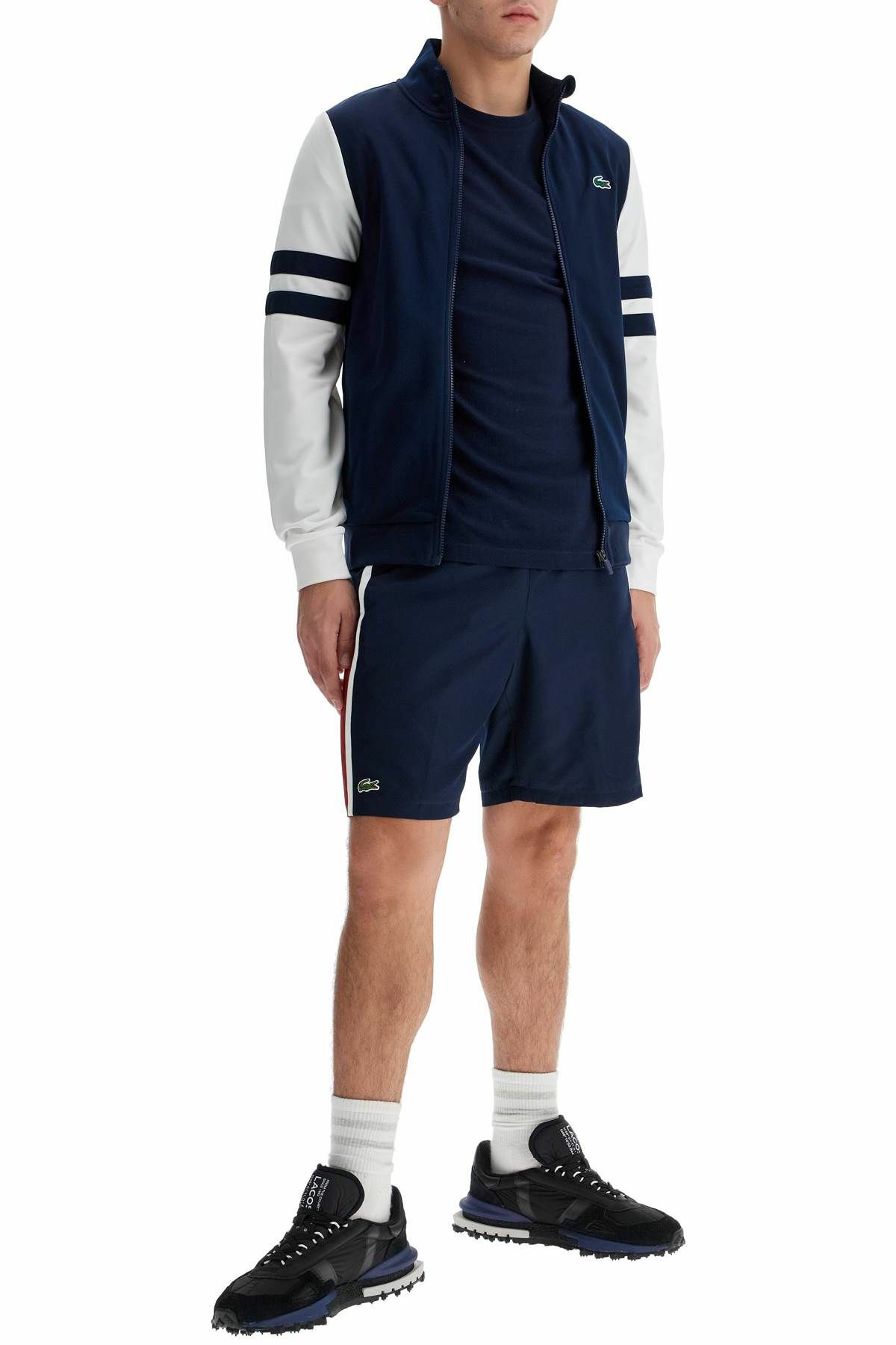 LACOSTE full zip sweatshirt with contrasting sleeves Blue Lacoste
