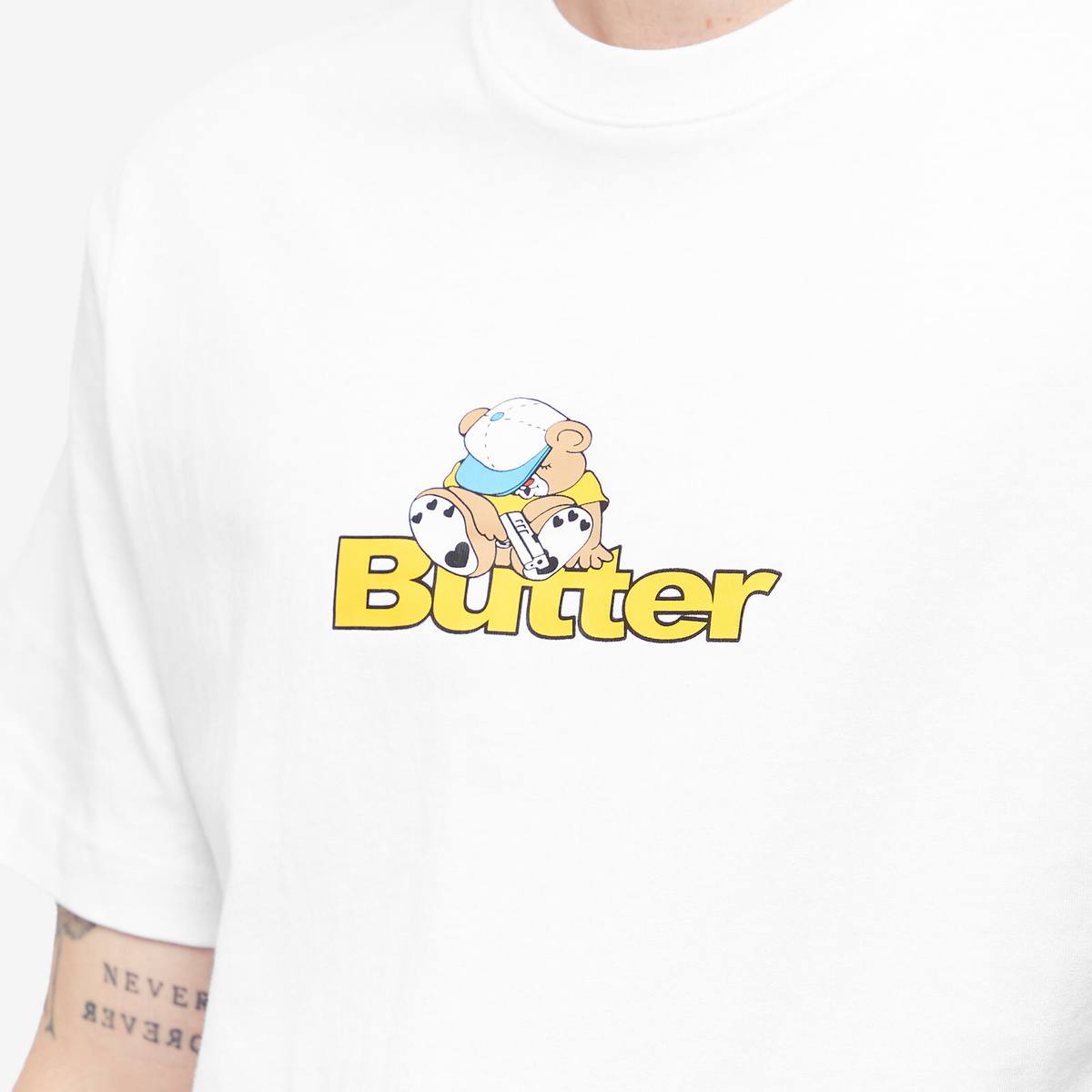 Butter Goods Men's Teddy Logo T-Shirt in White Butter Goods