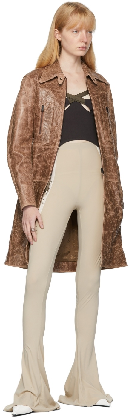 KNWLS Brown Leather Hellz Coat KNWLS