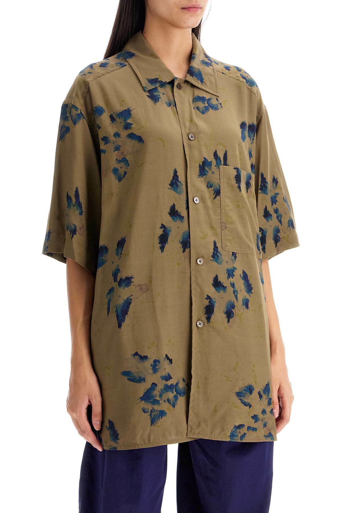 LEMAIRE oversized floral shirt Khaki Lemaire