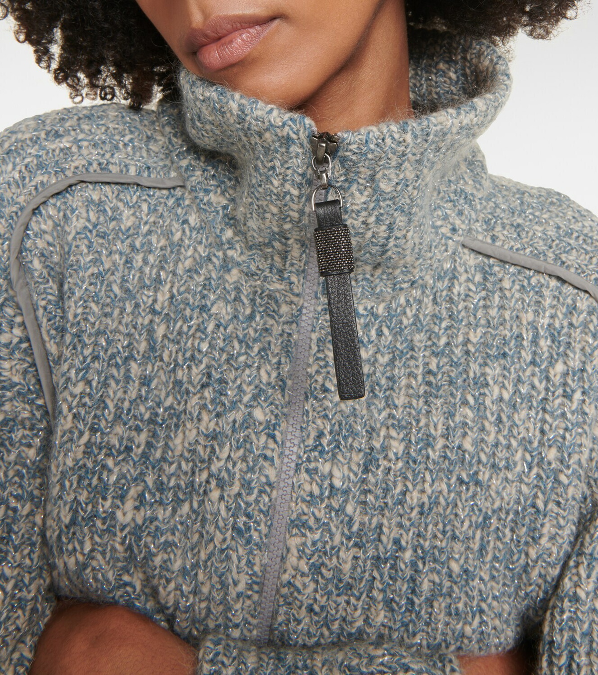 Brunello Cucinelli Shearling-trimmed wool-blend jacket Brunello Cucinelli