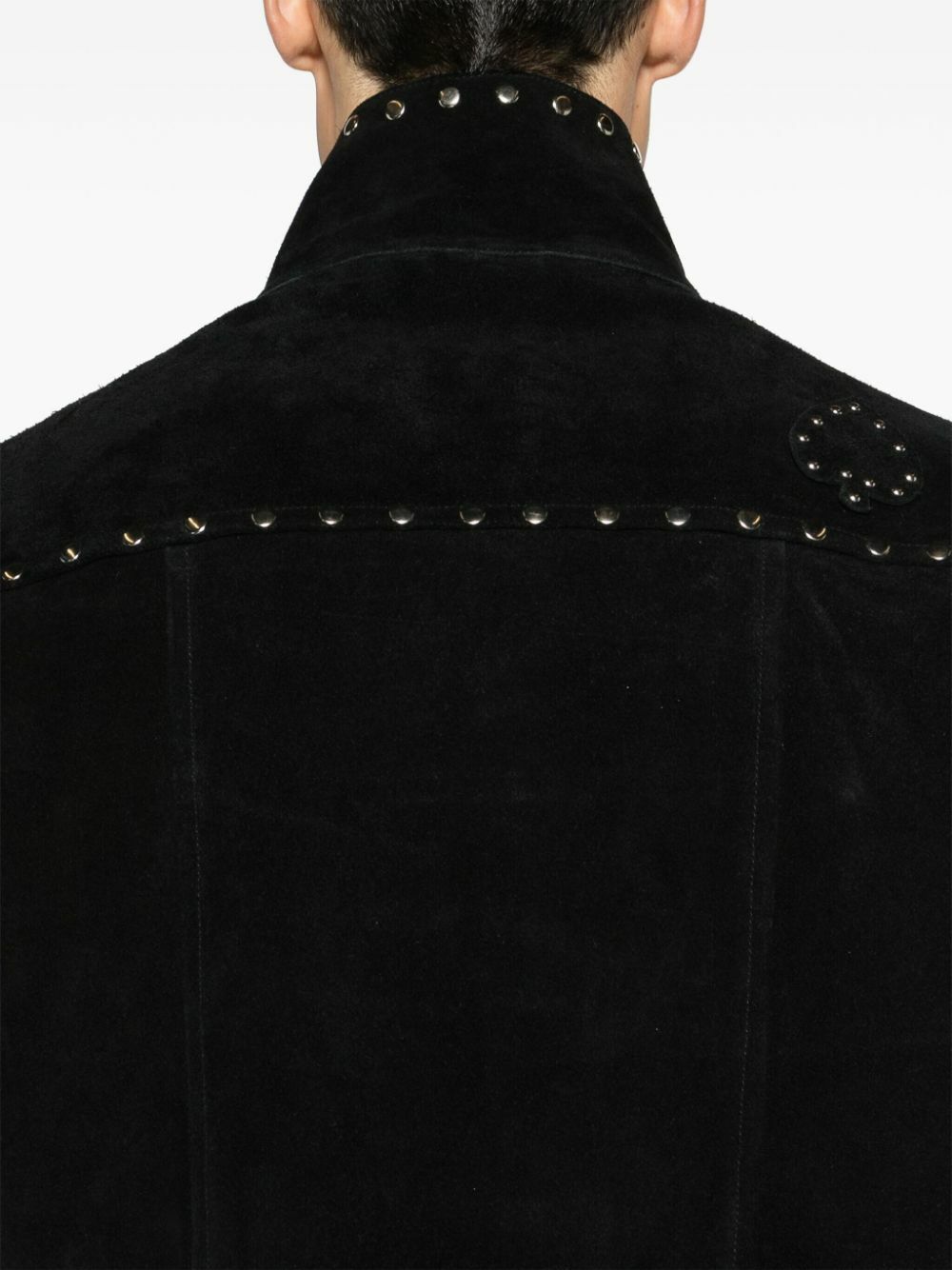 BODE Black Studded Detailing Suede Jacket Bode