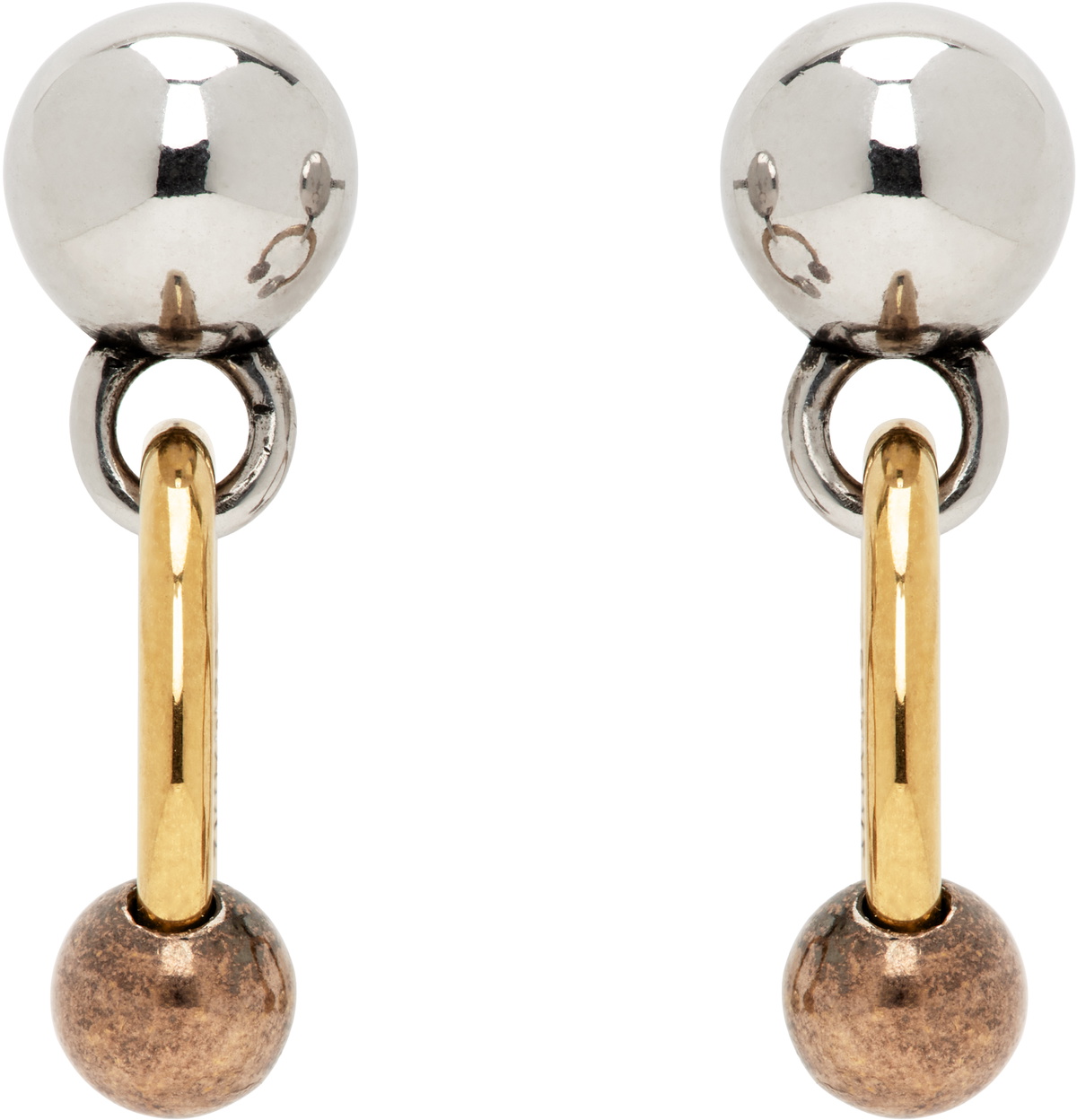 LEMAIRE Silver & Gold Rattle Earrings Lemaire