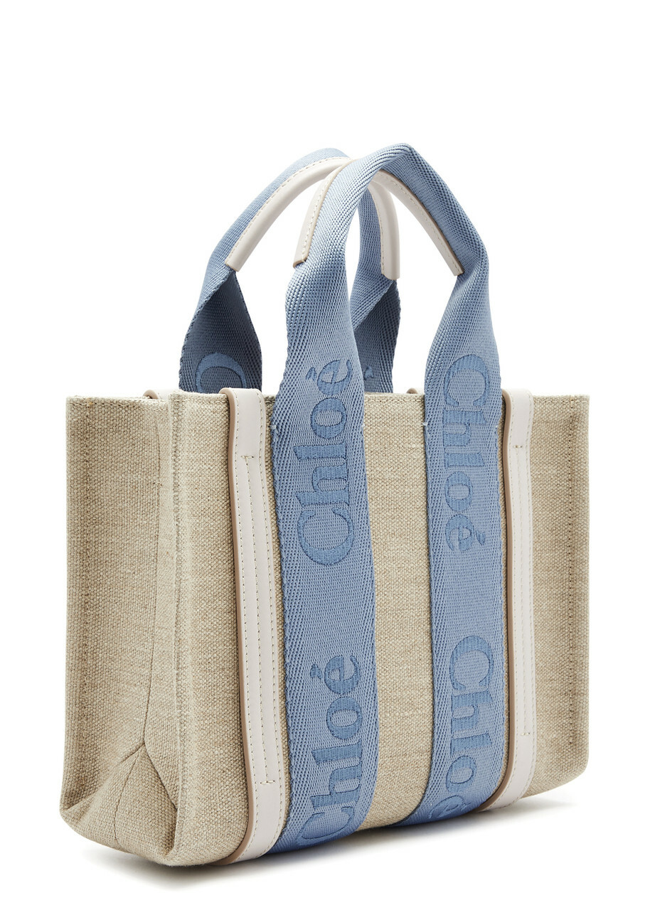 Chloe Woody Small Canvas Tote - Blue - One Size Chloe