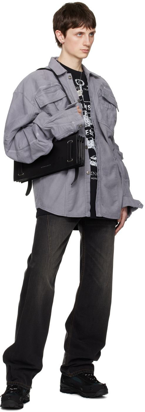Y/Project Gray Cargo Denim Shirt Y/Project